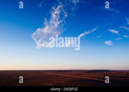Daytime aerial view of an intermodal container shipping stock yard ...