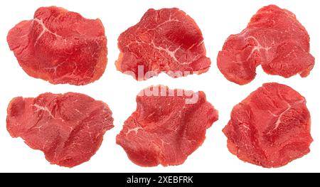Raw beef carpaccio ingredient isolated on white background Stock Photo ...