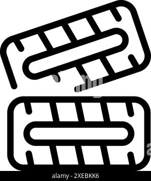 Nicotine patch icon Black line art vector in black and white outline ...