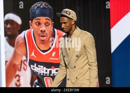 Washington Wizards center Alex Sarr competes during the skills ...