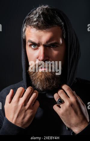 The man's beard was thick and well-groomed. Beard bristled. Male ...