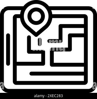 Location pin is marking a specific point on a digital cadastral map ...