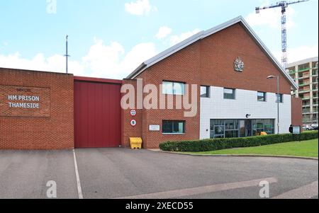 Main entrance to Thameside prison in southeast London, UK. Catagory B ...