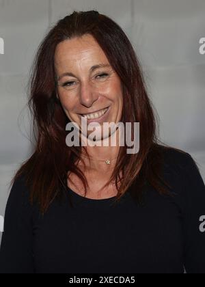 German weather presenter Michaela Koschak at the Leipzig Book Fair 2024 ...