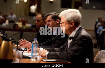Panelists Rick Kowalewski, Dr. Don Arendt, and D. Richard Meikle, with ...