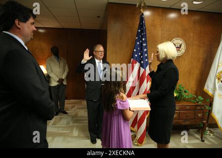 WASHINGTON (Aug. 20, 2018) — Jennifer Homendy (right) is sworn in as a ...