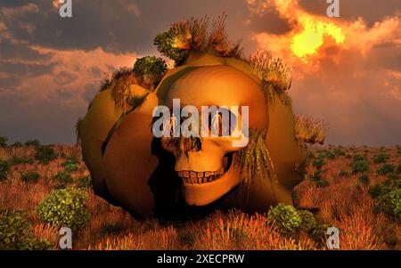 Men Standing Inside A Giant Nephilim Skull Stock Photo - Alamy