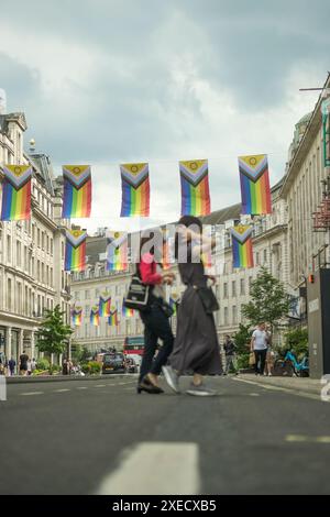 LONDON- JUNE 17, 2024: Regent Street shopping street scene. Landmark ...