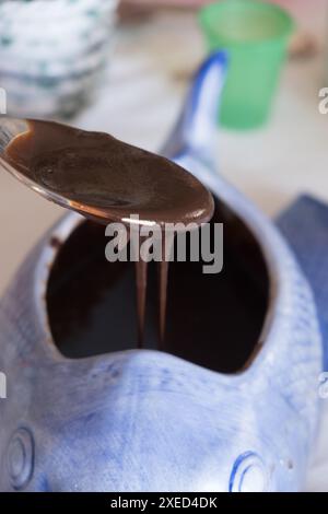 Sanguinaccio traditional neapolitan carnival cream, made with chocolate ...