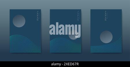 Background material: Blue Japanese pattern frame Stock Vector Image ...