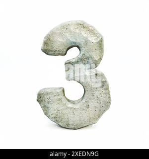 Stone font number 3 THREE 3D Stock Photo - Alamy
