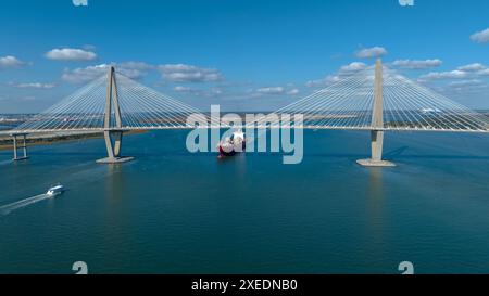 Aerial View Of The Arthur Revenel Bridge In Charleston South Carolina ...