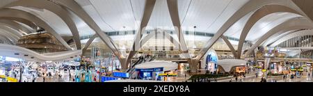 The panorama of the interior of Zayed International Airport, Abu Dhabi ...