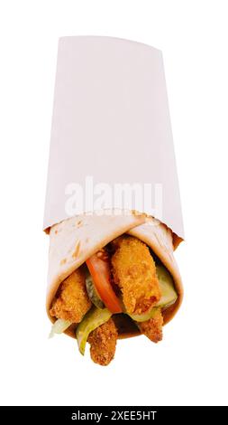 Roll with chicken nuggets isolated on white Stock Photo - Alamy