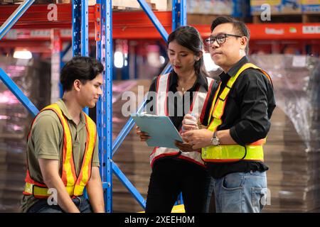 Group of warehouse employee rest comfortably during work Stock Photo ...