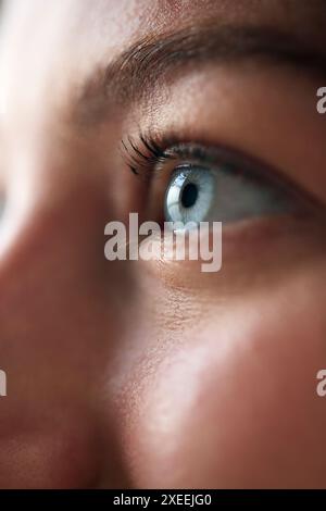 Macro Studio Expression Shot Of Woman's Eye With Close Up On Eyelashes ...