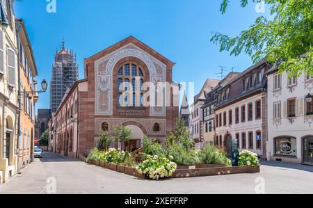 Selestat, France - 06 25 2024: View the facade of Humanist Library and ...