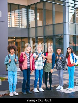 Portrait Showing Class Of Secondary Or High School Pupils Standing ...