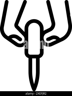 Robotic arm gripper picking up object with two prongs, automation concept Stock Vector Image ...