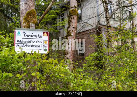 Signposting of the hiking trails around Harzgerode Alexisbad Stock ...