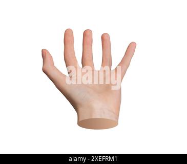 cup shaped hand gesture, holding space isolated on white background ...