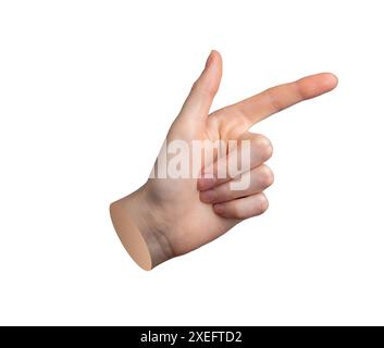 Hand gesture pointing, indicating choice with index finger. Isolated ...