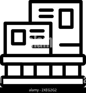 Line drawing of a diesel power generator standing on a platform ...