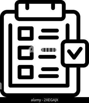 Completed checklist with checkmark icon showing task completion Stock Vector Image & Art - Alamy