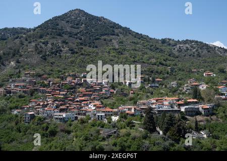 Mountain traditional Cyprus village of Alona. Troodos mountain range ...