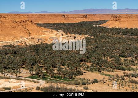 Landscape view of the Ziz Valley and the Tafilalet region in central ...