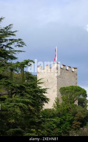 Powder tower of the Ortenstein castle ruins, Merano, Trentino-South ...