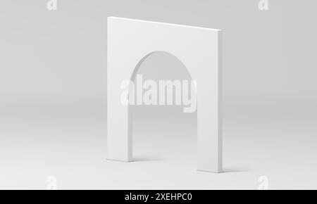 White curved column architecture geometric shape arch exhibition frame ...