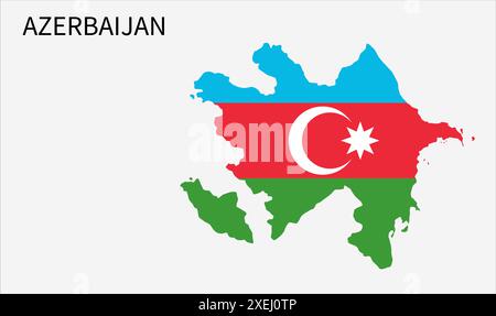 Azerbaijan map with flag Stock Vector Image & Art - Alamy