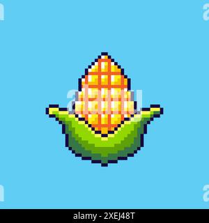 Pixel art icon. Pixel art corn icon. Cute pixel corn. Vegetables vector ...