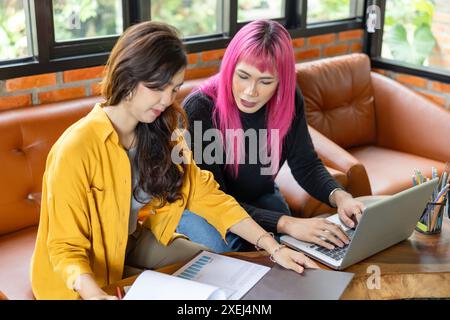 Non binary man business worker stretching arms relaxing at office Stock ...