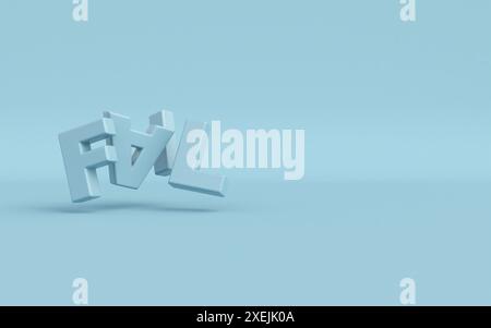 Fail word 3D rendering illustration isolated on blue background Stock ...