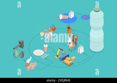 Plastic pollution, conceptual illustration Stock Photo - Alamy