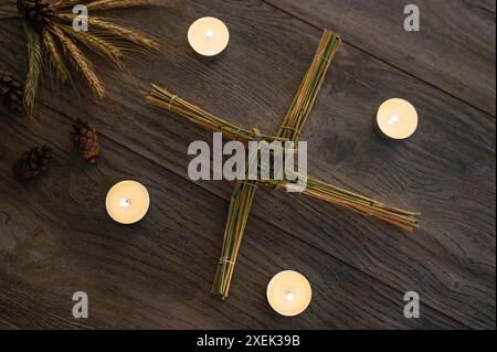 Wiccan altar for Imbolc sabbath. winter-spring pagan festive ritual ...