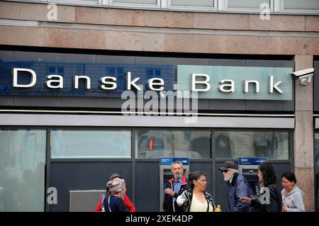 Copenhagen/ Denmark/28 JUNE 2024/Danske bank building at konegsn nytorv in capital. Photo ...