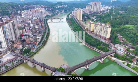 GUIZHOU, CHINA - JUNE 28, 2024 - A clear and turbid spectacle at the ...