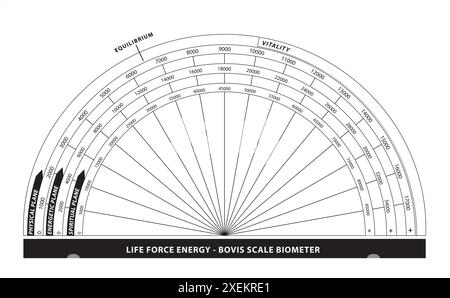 Bovis scale for measuring life force energy in black and white colors ...