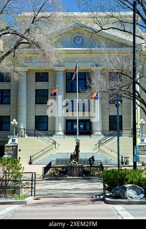 1918 Neoclassical revival style granite stone Yavapai County Courthouse ...