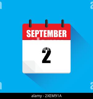 September calendar icon. Date number seventeen. Red and white design ...