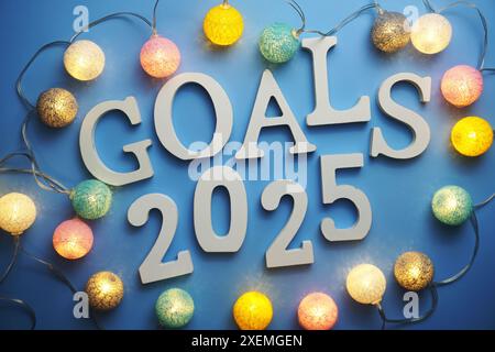 2025 goal text on letter board with brown background, New Year 2025 ...