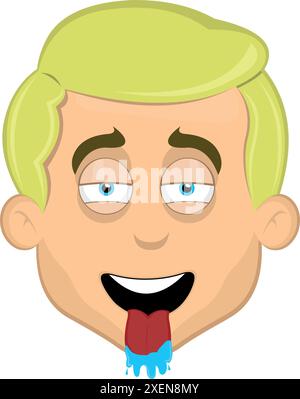 Drooling Saliva Emoticon Tongue Face Cartoon Stock Vector Image & Art ...