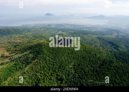 Mount Empung with crater and covered in lush vegetation in North ...