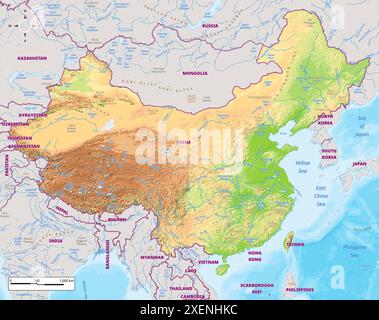 Political map of Taiwan and China. Both countries with administrative ...