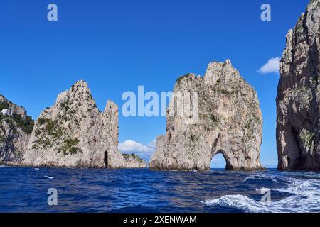 Faraglioni di Capri, rock formations by the island of Capri in the ...