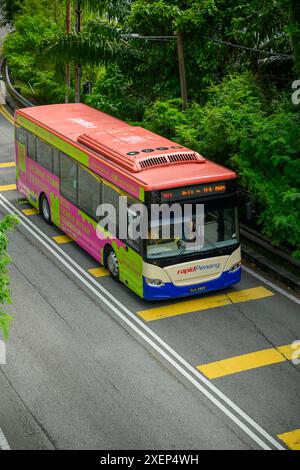 Rapid Penang Bus taken from above, Penang, Malaysia Stock Photo - Alamy