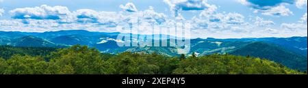 Germany, XXL Aerial panorama nature landscape view above schwarzwald ...